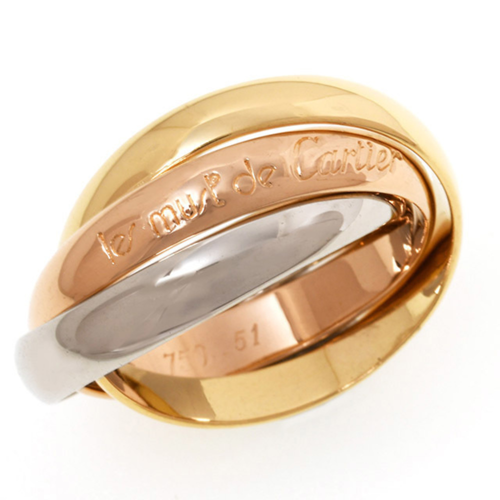 Cartier Trinity Three Color Logo Ring Yellow Pink Whi… - Gem